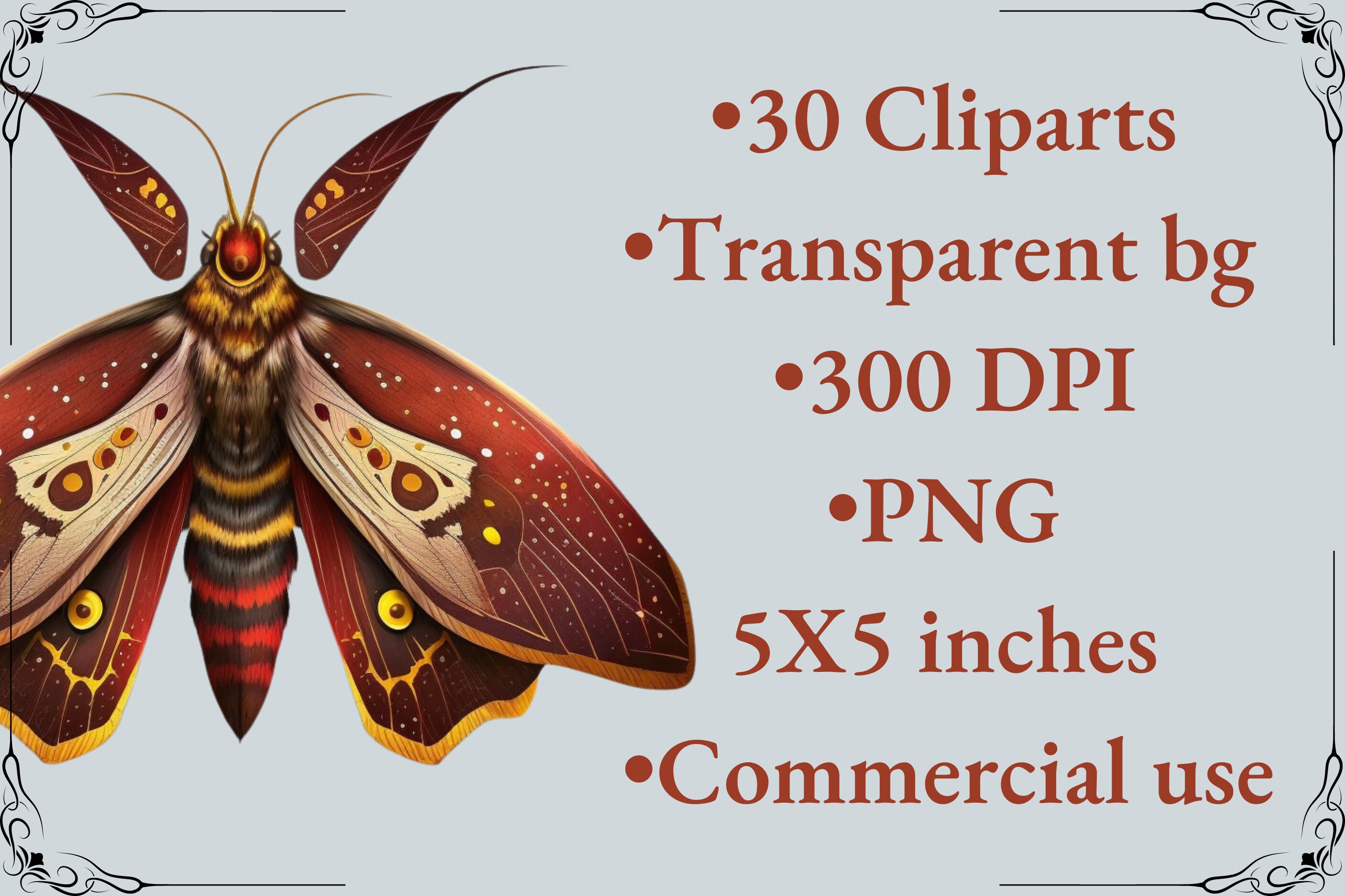 Watercolour Mystical Pastel Moth Clipart Bundle, Wiccan Png, Moth Png ...