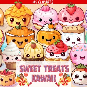 Kawaii Sweet Food Clipart Perfect Match Kawaii PNG Funny Vector ...