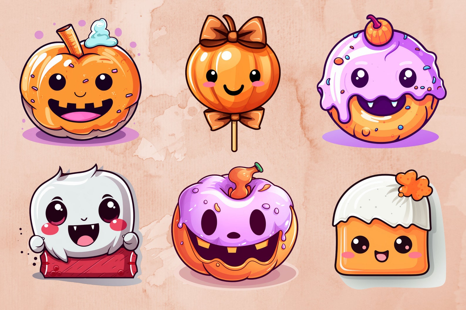 Kawaii Halloween Food Clipart Bundle Perfect Match Kawaii PNG Cute Food ...