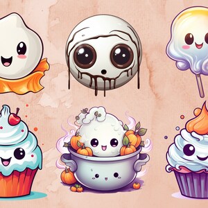 Kawaii Halloween Food Clipart Bundle Perfect Match Kawaii PNG Cute Food ...