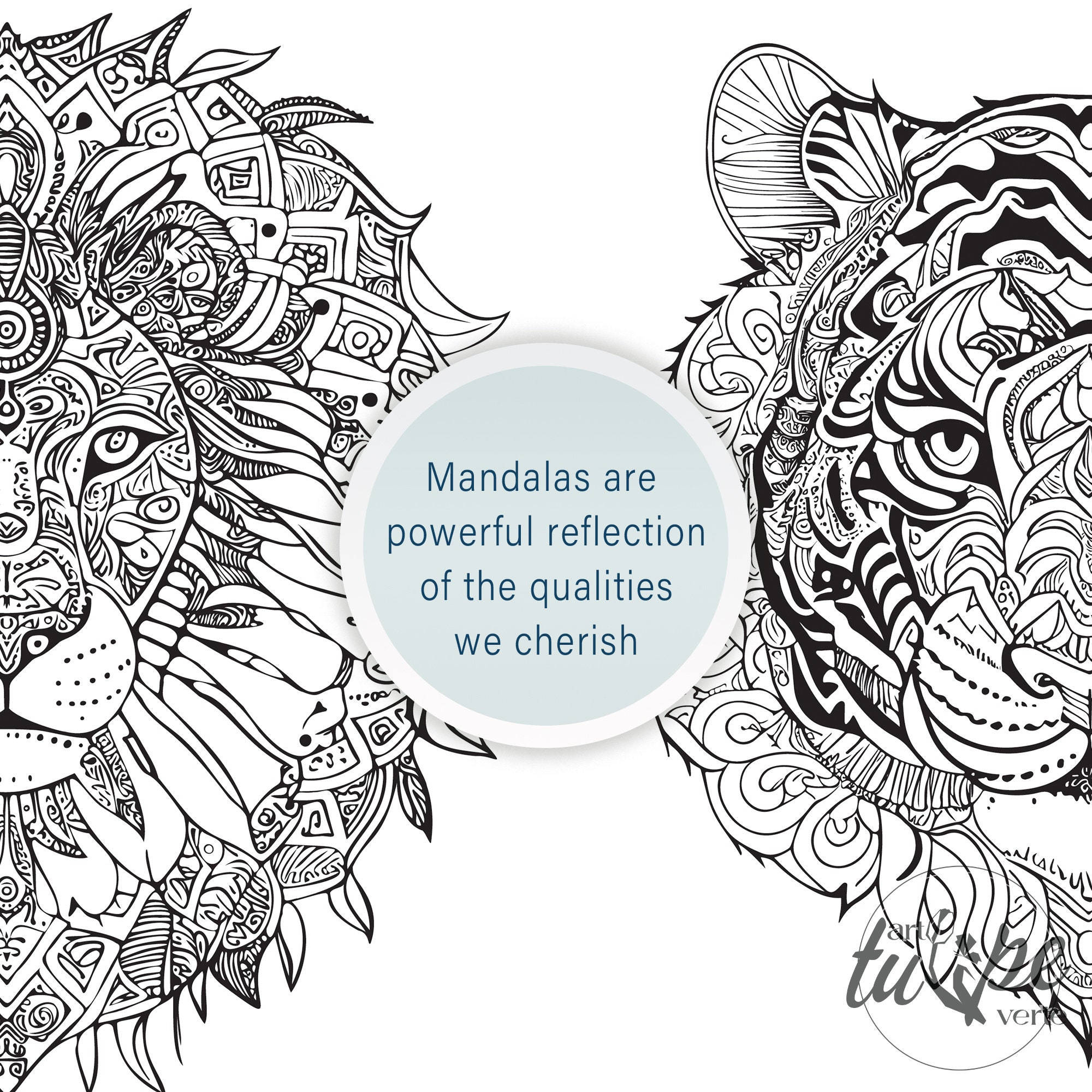 12 Magical Animal Mandala Coloring Pages Positively Charged Collection ...