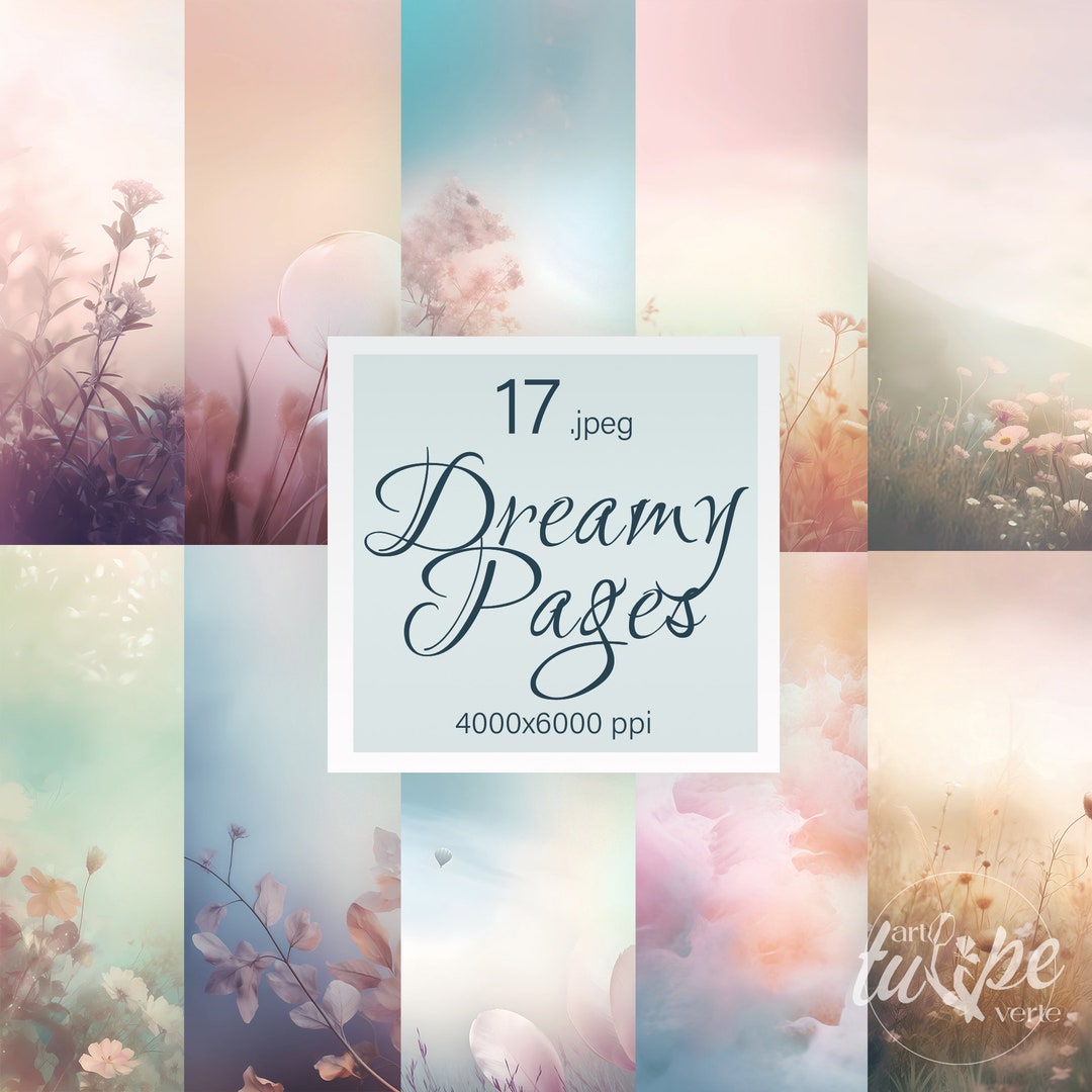 Natural Dreamy Background Digital Paper Set Meadow Landscape Quote Base ...