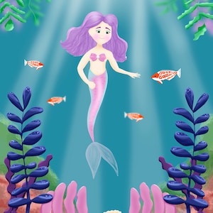 Mermaid With Pearl Digital Artwork (two Sizes: 8 X 10 and 11 X 14) - Etsy