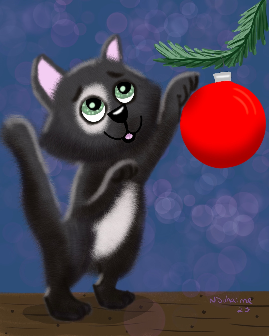 Christmas Cate three Images in Two Sizes 8x10 and 11 X 14 - Etsy
