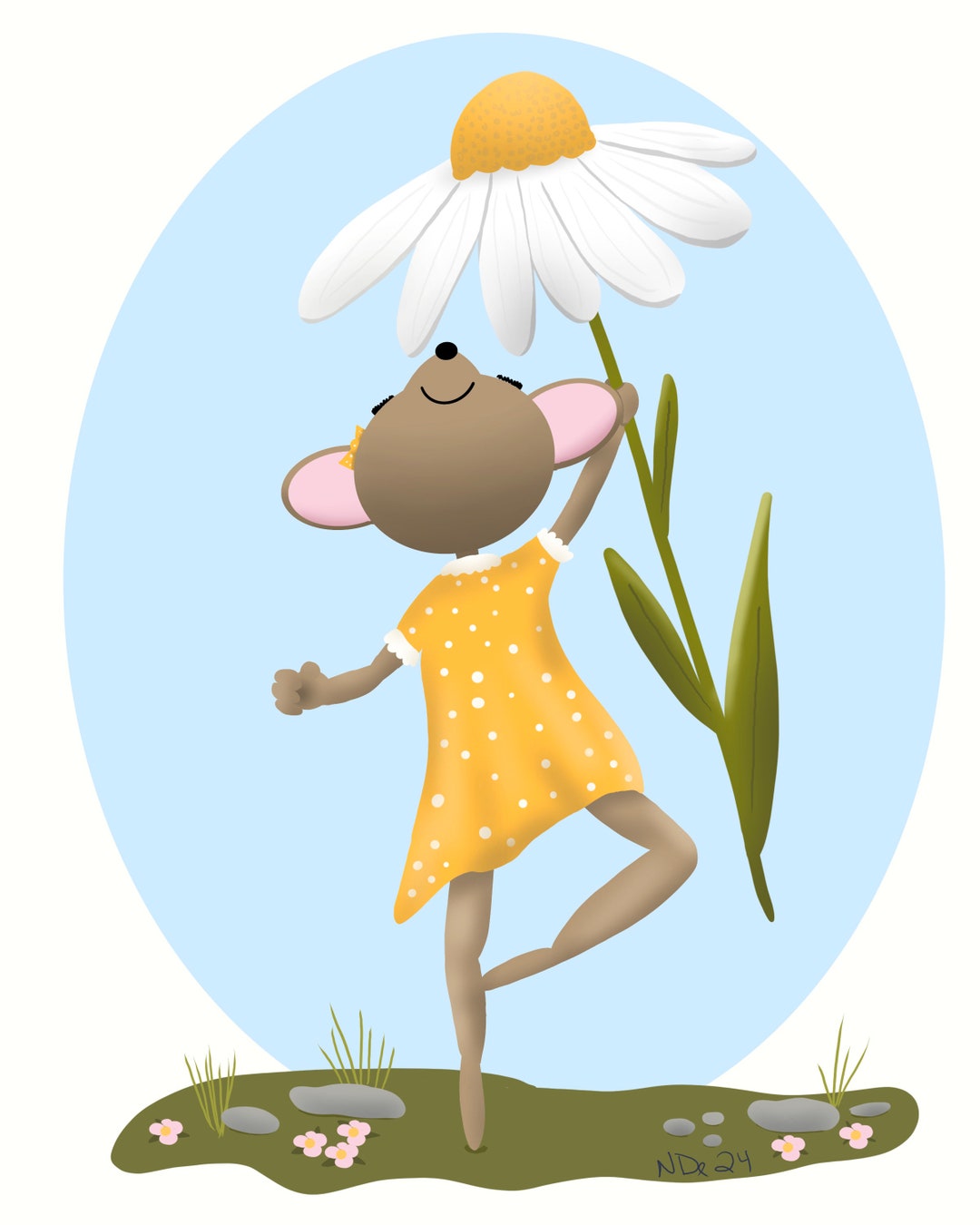 Ballet Mouse With Daisy three Sizes: 8 X 10, 11 X 14, and 16 X 20 ...