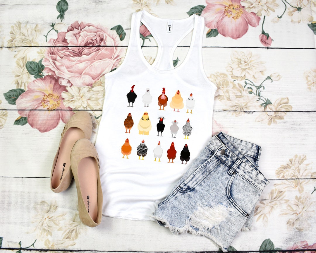 Chicken Top Chicken Breeds Tank Top for Her Gift for Her Gift Chicken ...