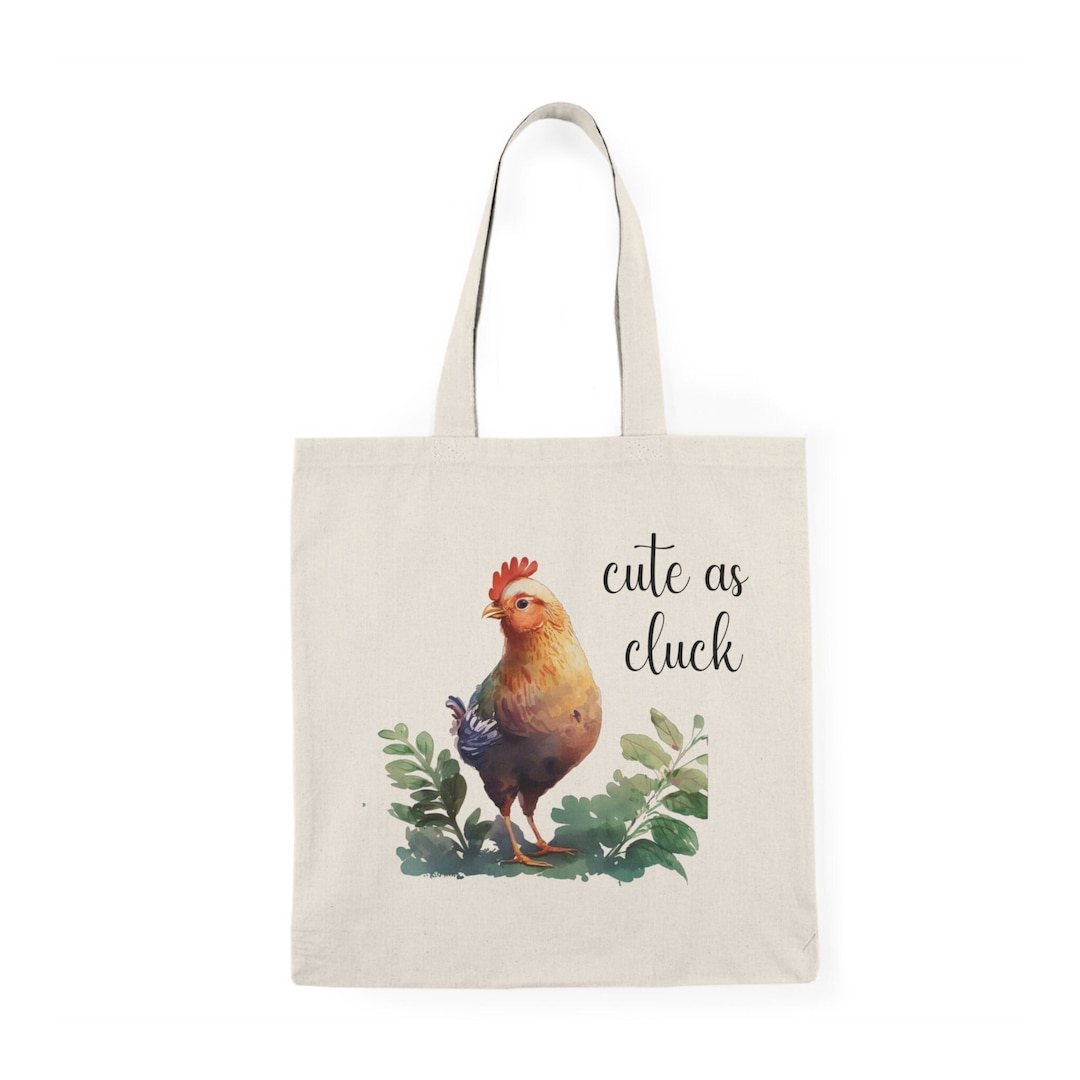 Cute Chicken Tote Bag Natural Materials Cute Gift for Chicken Lover ...