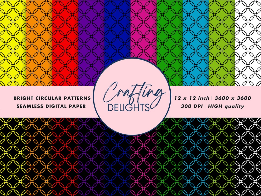 20 Overlap Circle Pattern Background for Scrapbooking Digital Planning ...