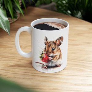 Cottagecore Aesthetic Mouse a Strawberry Mug, Gift for Mouse Lovers ...