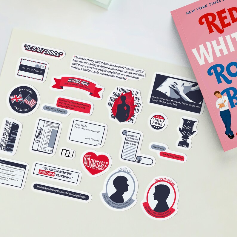 Red, White & Royal Blue Sticker Sheet [1/2] - Etsy