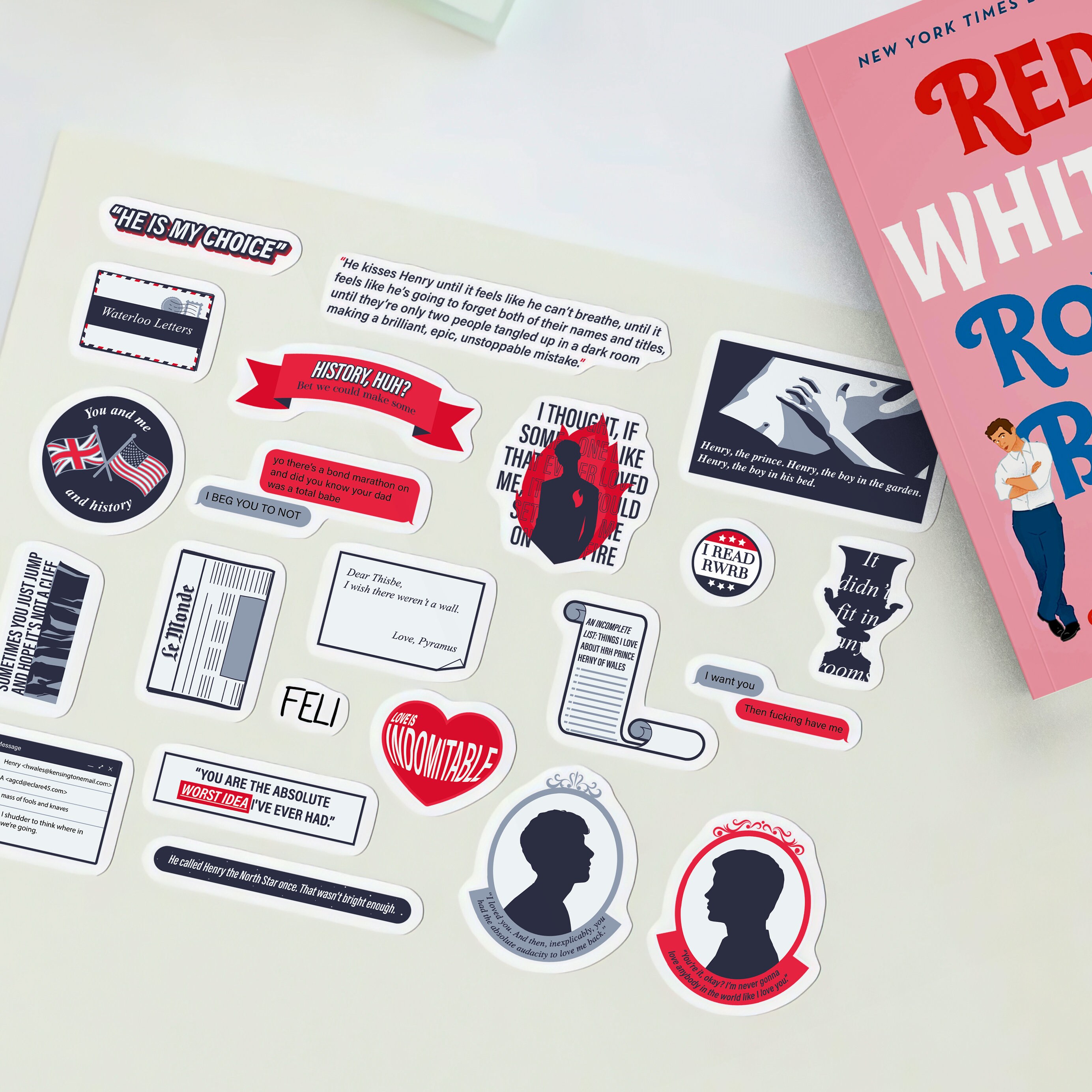 Red, White & Royal Blue Sticker Sheet [1/2] - Etsy