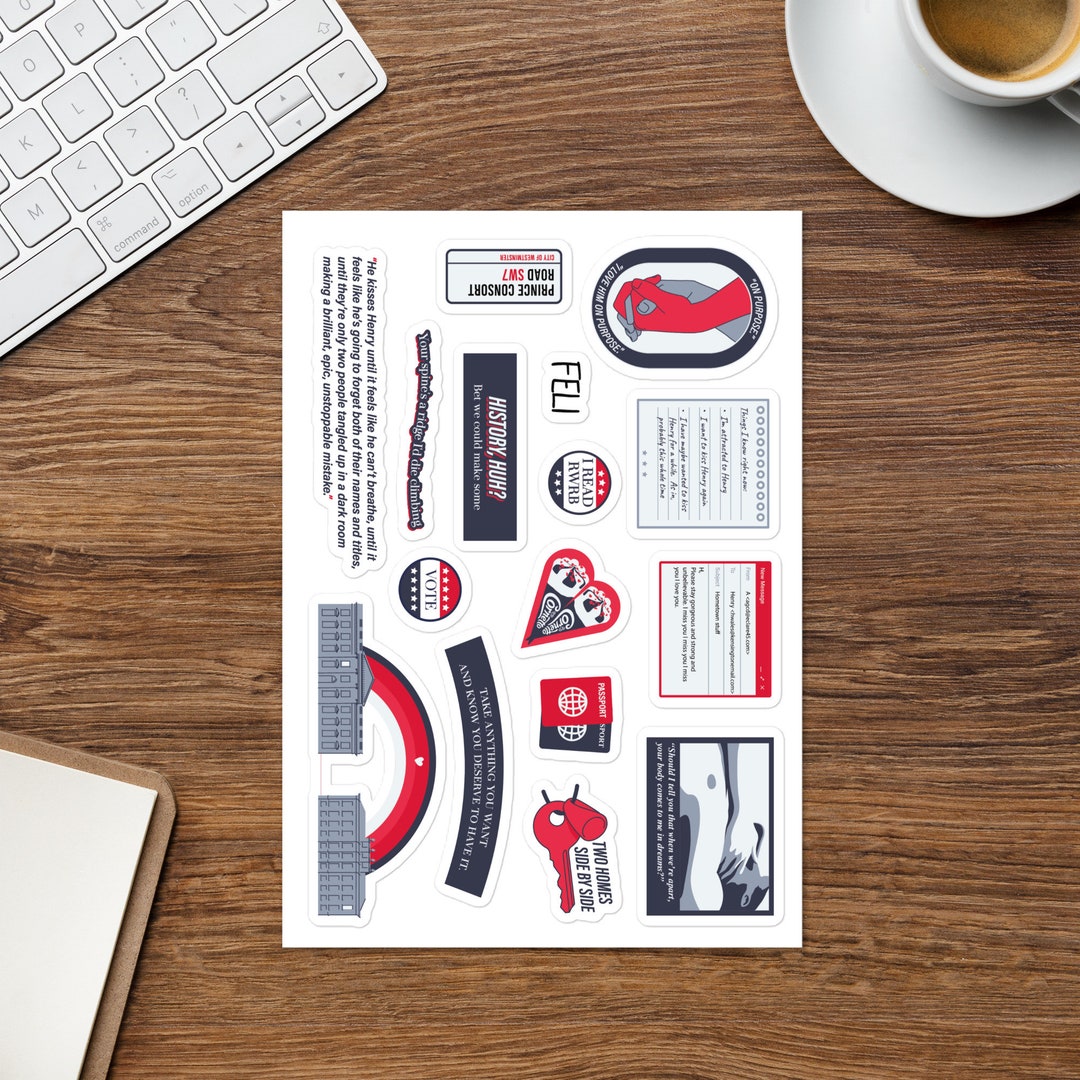 A5/ Red, White & Royal Blue Sticker Sheet [3/3] - Etsy