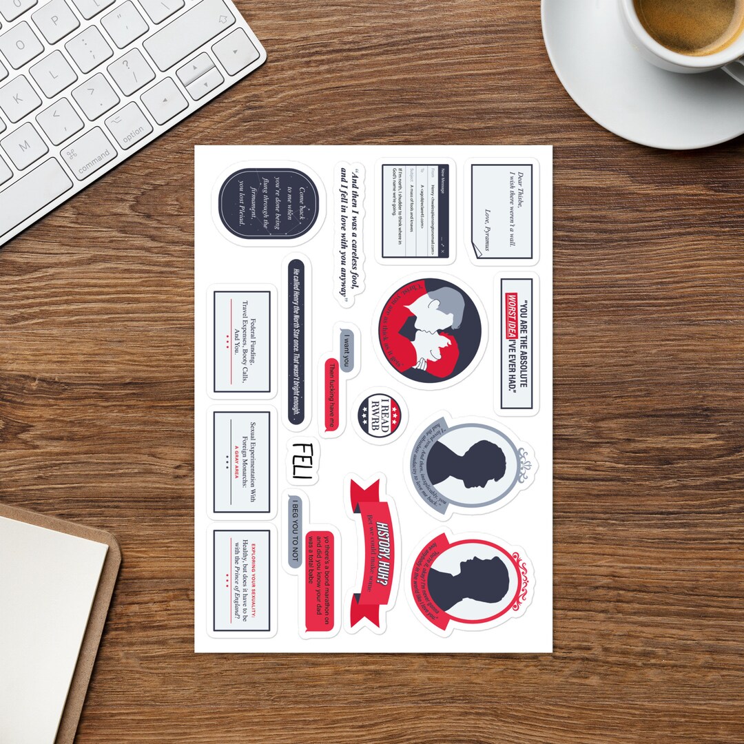 A5/ Red, White & Royal Blue Sticker Sheet [1/3] - Etsy