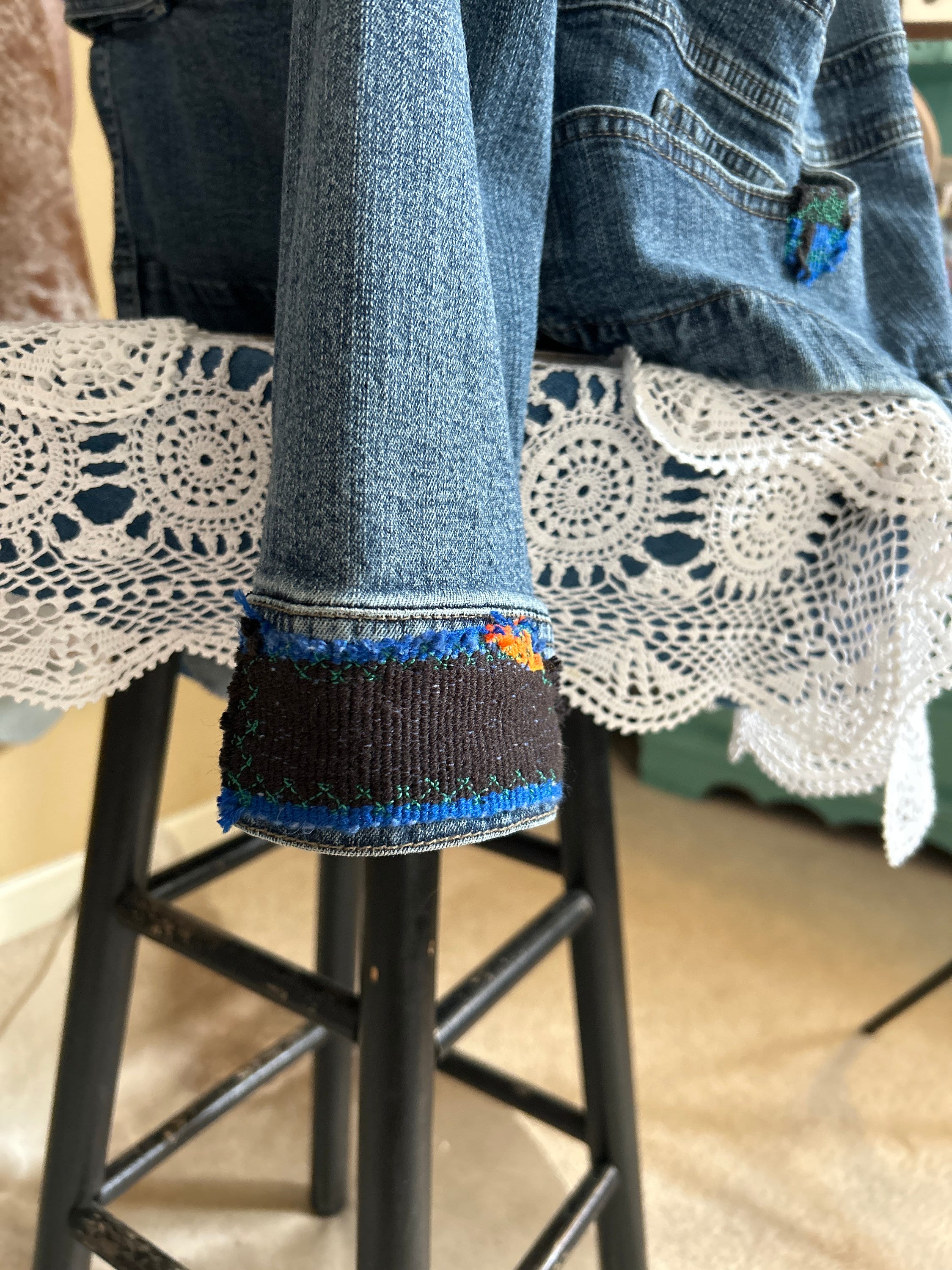 Upscaled Denim Ducks Head Jacket With Rare Vintage Woven Tapestry ...