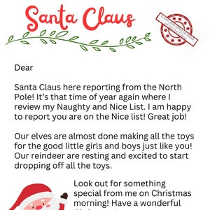 Letter From Santa, Letter, Christmas, Holiday Fun, Wish List, Naughty ...