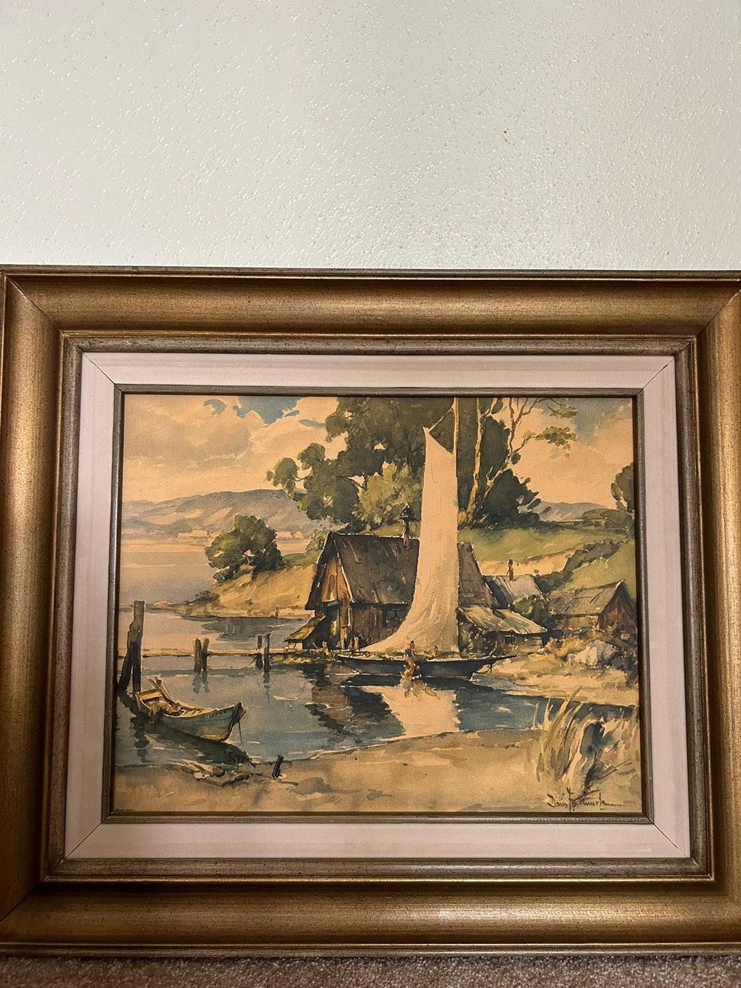 Amazing Old Painting for the Artist " Davis Francis Schwartz " (1879 ...