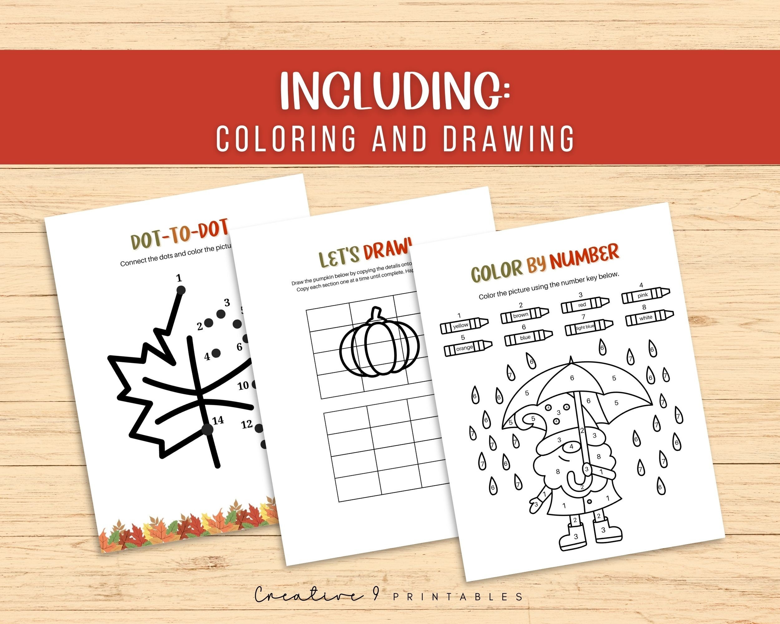 Fall Activity Pack for Preschool and Kindergarten, Fall Printables for ...