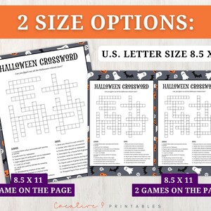 Halloween Crossword Printable Game for Kids and Adults, 20 Halloween ...