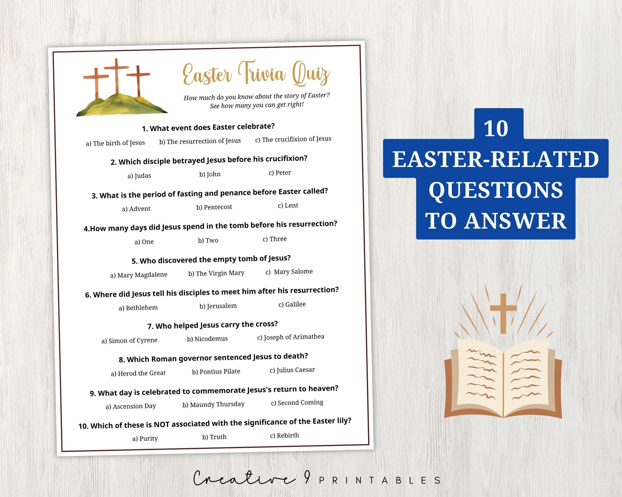Christian Easter Trivia and Answers, 10 Easter Bible Story Quiz ...