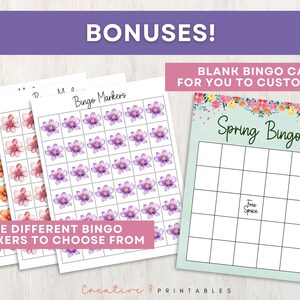 Spring Bingo Game Boards for Kids and Adults, 30 Printable Spring ...