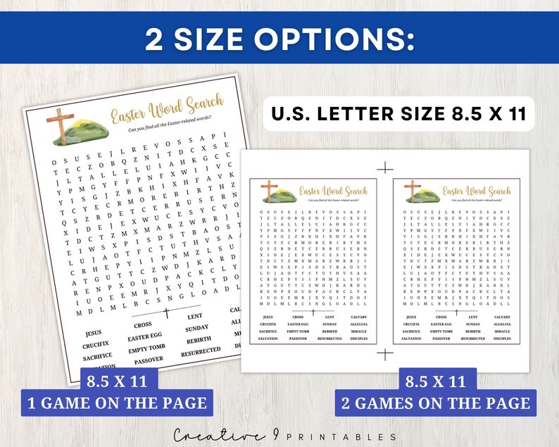 Christian Easter Word Search, Printable Wordsearch Puzzle W/ Answers ...