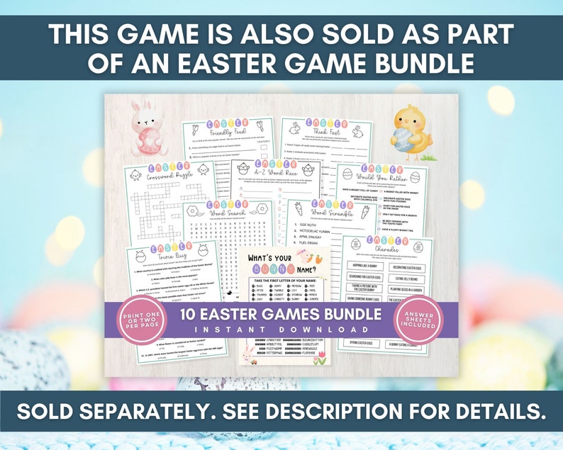 Easter Trivia Printable Game for Kids and Adults, Fun Facts About ...