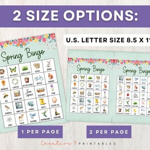Spring Bingo Game Boards for Kids and Adults, 30 Printable Spring ...