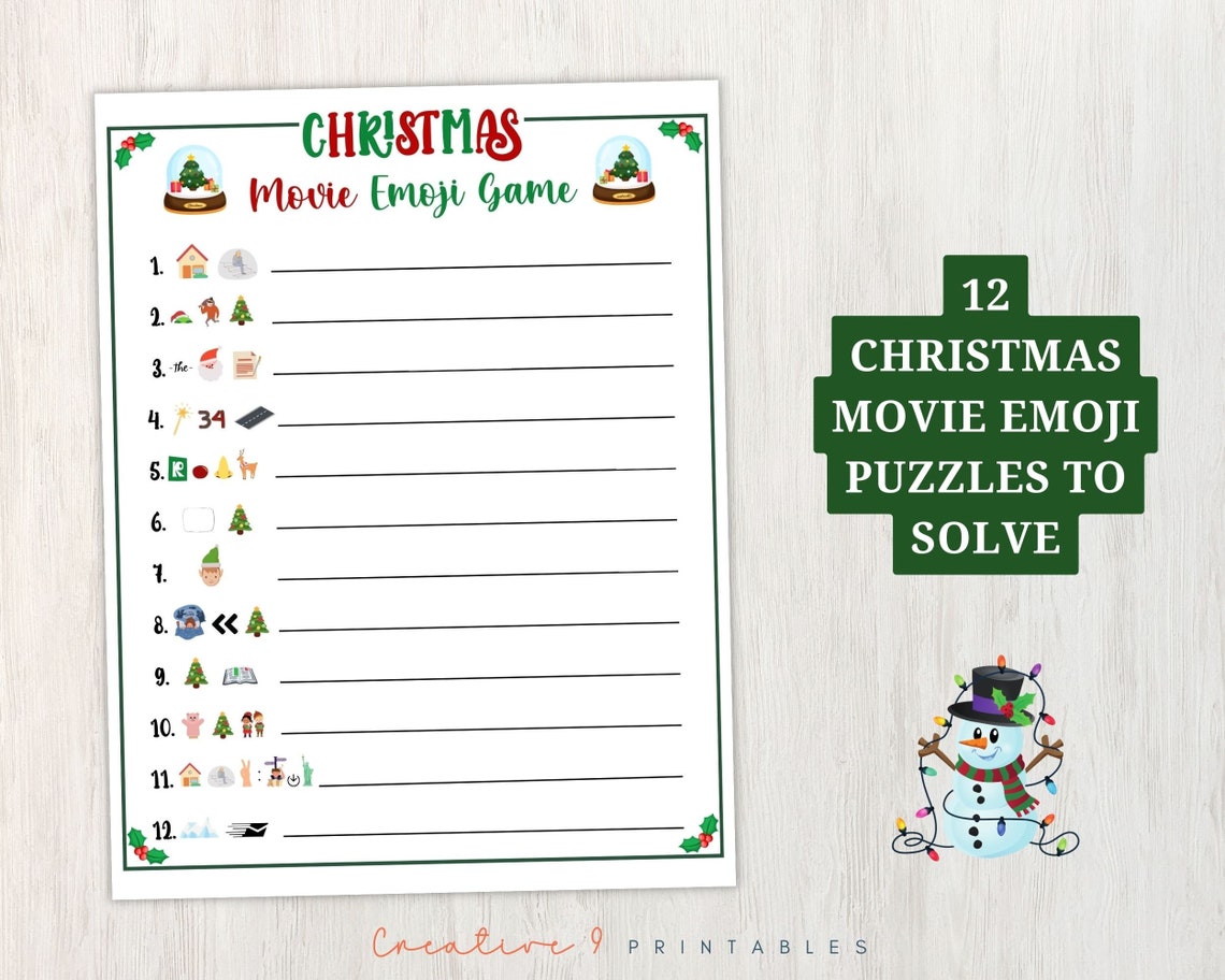Printable Christmas Movie Emoji Game for Kids and Adults, Great ...