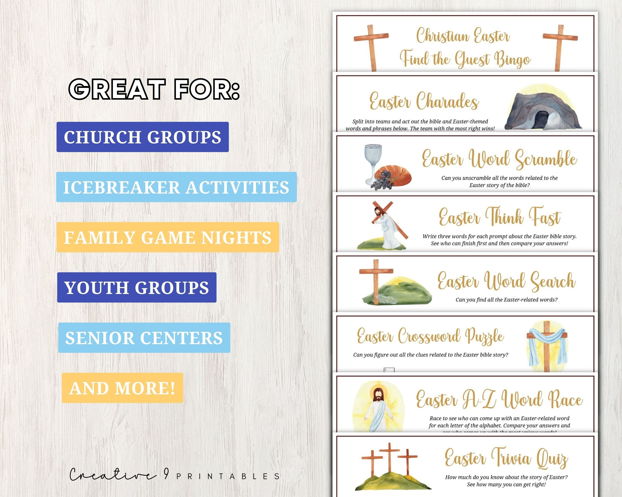 Christian Easter Game Bundle, 8 Fun Printable Easter Bible Games With ...