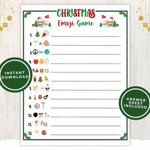 Printable Christmas Emoji Game for Kids and Adults, Fun Christmas Game ...