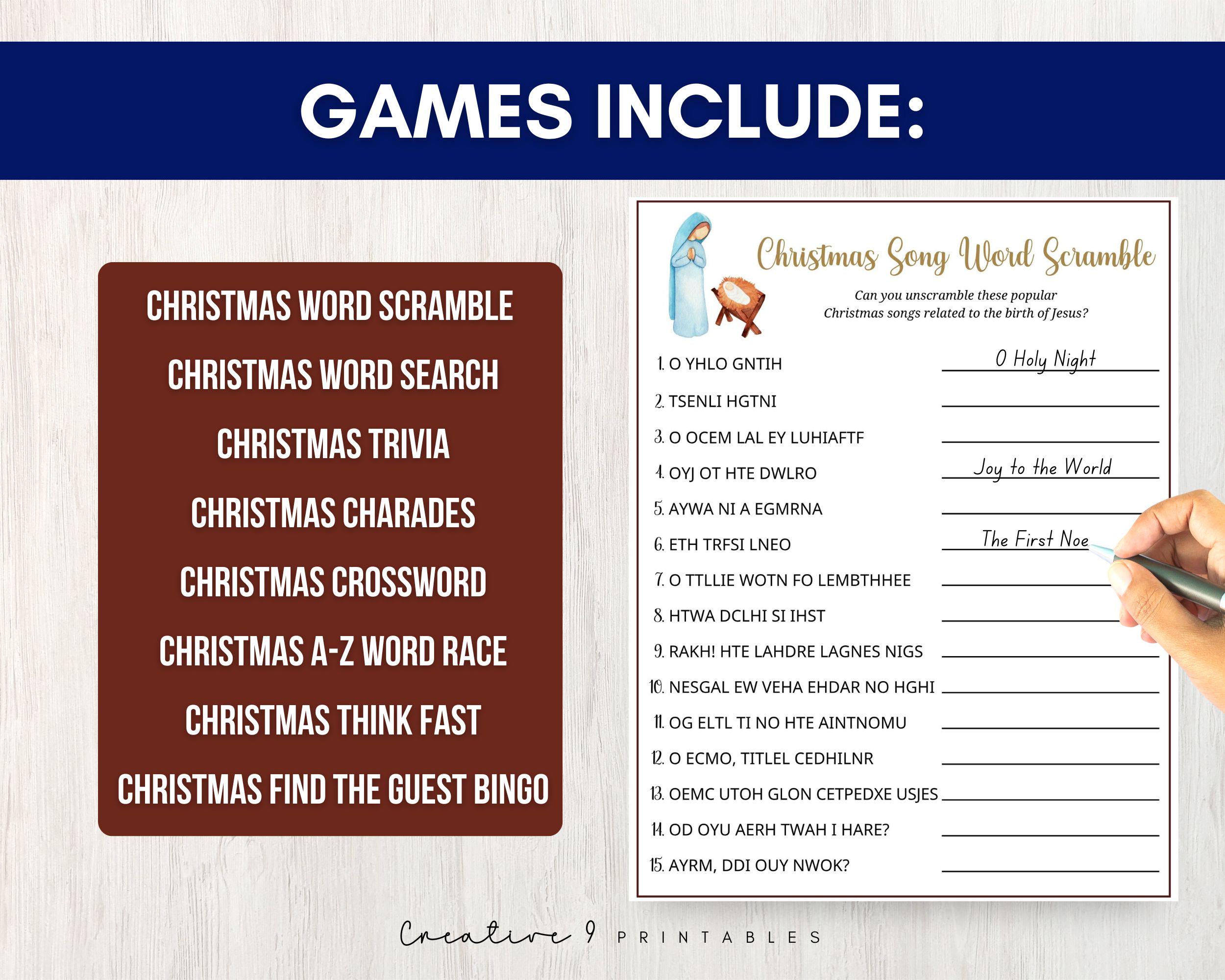 Christian Christmas Game Bundle, 8 Fun Printable Nativity Bible Games ...
