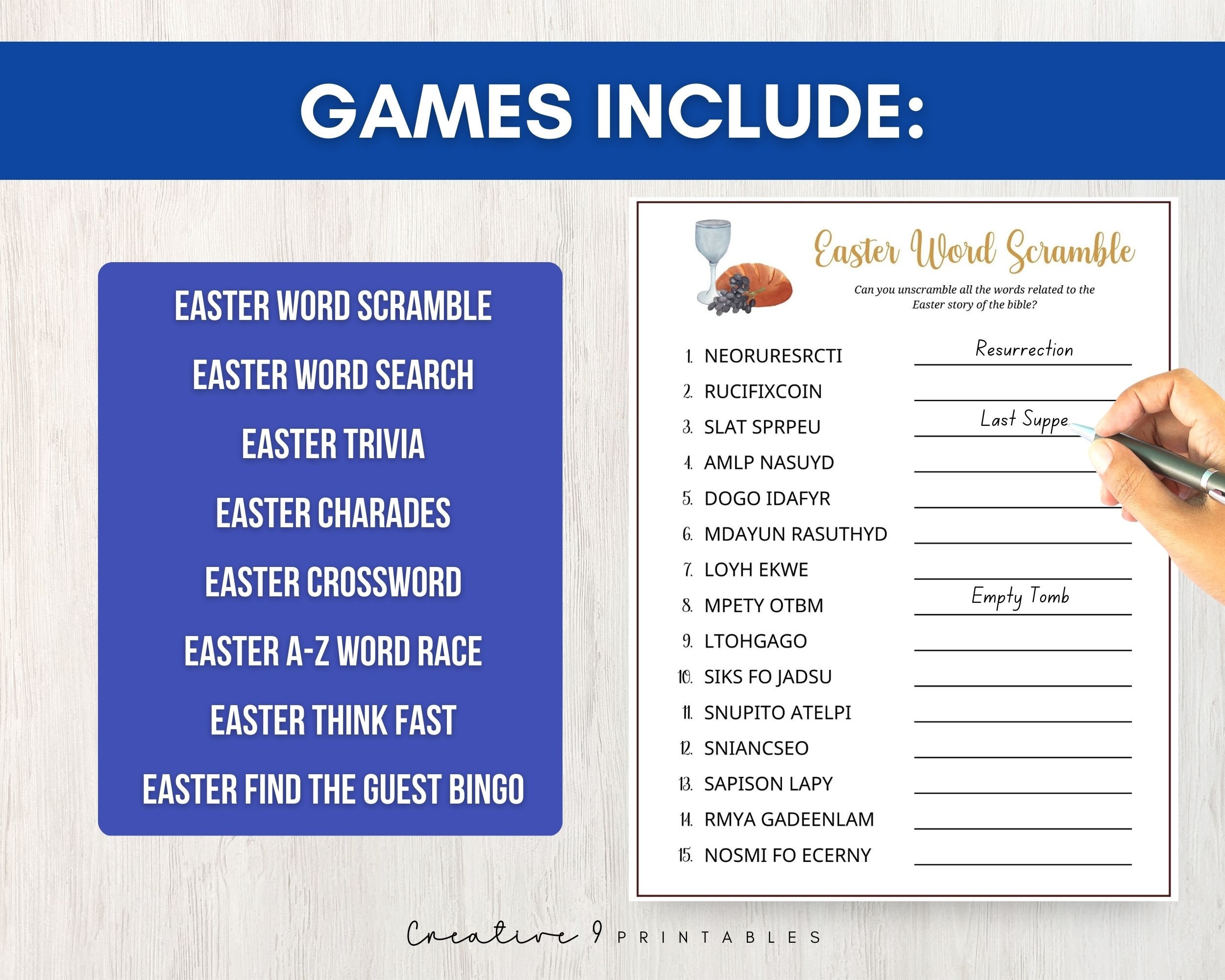 Christian Easter Game Bundle, 8 Fun Printable Easter Bible Games With ...