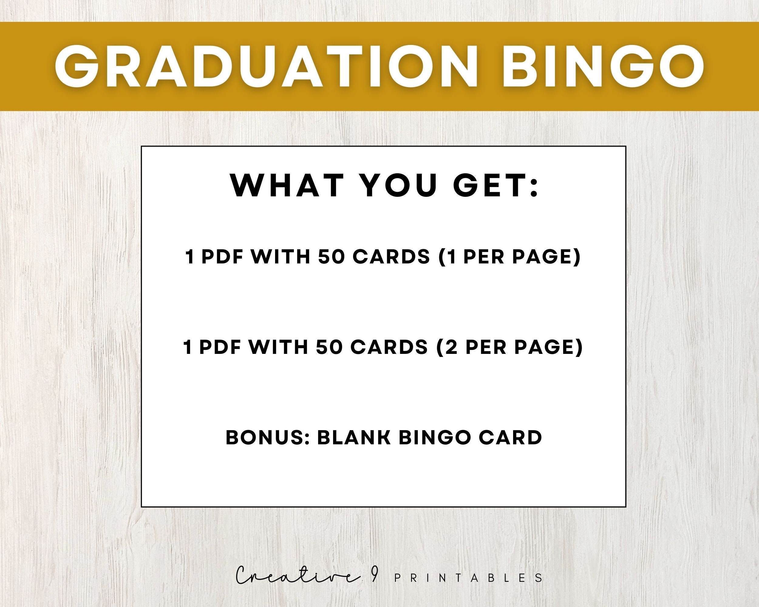 Graduation Find the Guest Bingo Printable Game for Adults, 50 Prefilled ...