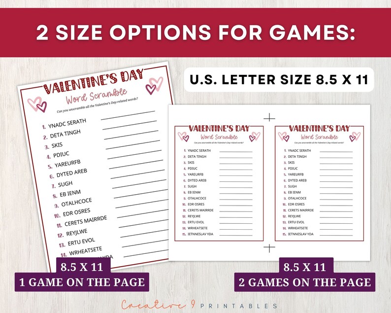 Valentine's Day Game Bundle for Kids, 10 Fun Printable Valentine Party ...