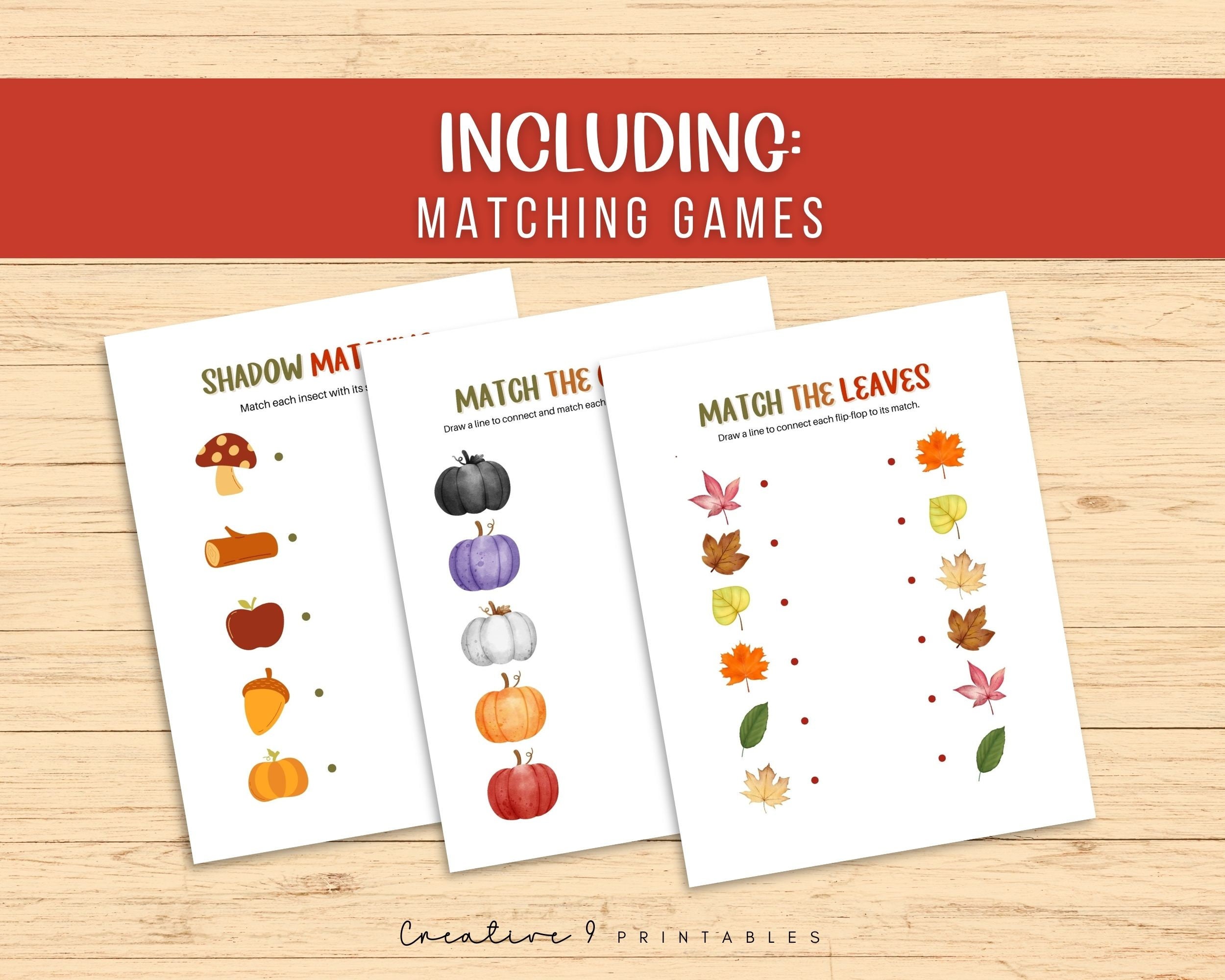 Fall Activity Pack for Preschool and Kindergarten, Fall Printables for ...