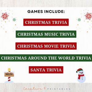 Printable Christmas Trivia Game Pack for Adults and Kids, 5 Christmas ...