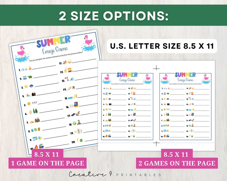 Summer Emoji Printable Game for Kids and Adults, Fun Summertime Trivia ...