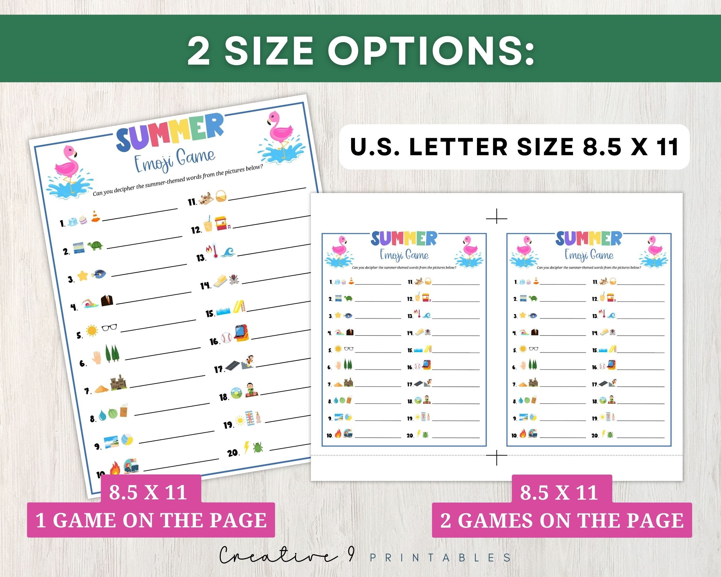 Summer Emoji Printable Game for Kids and Adults, Fun Summertime Trivia ...