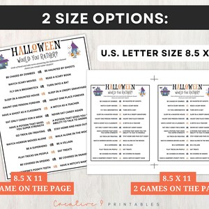 Halloween Would You Rather Game for Kids, Printable This or That With ...