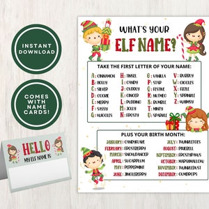 Printable What's Your Elf Name Christmas Game for Kids and Families ...