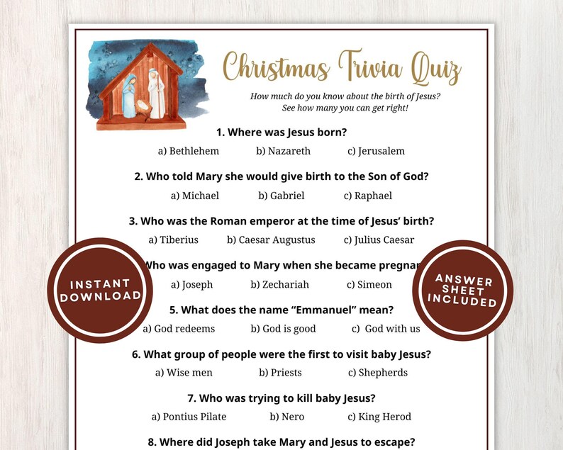 Christian Christmas Trivia and Answers, 10 Nativity Bible Story Quiz ...