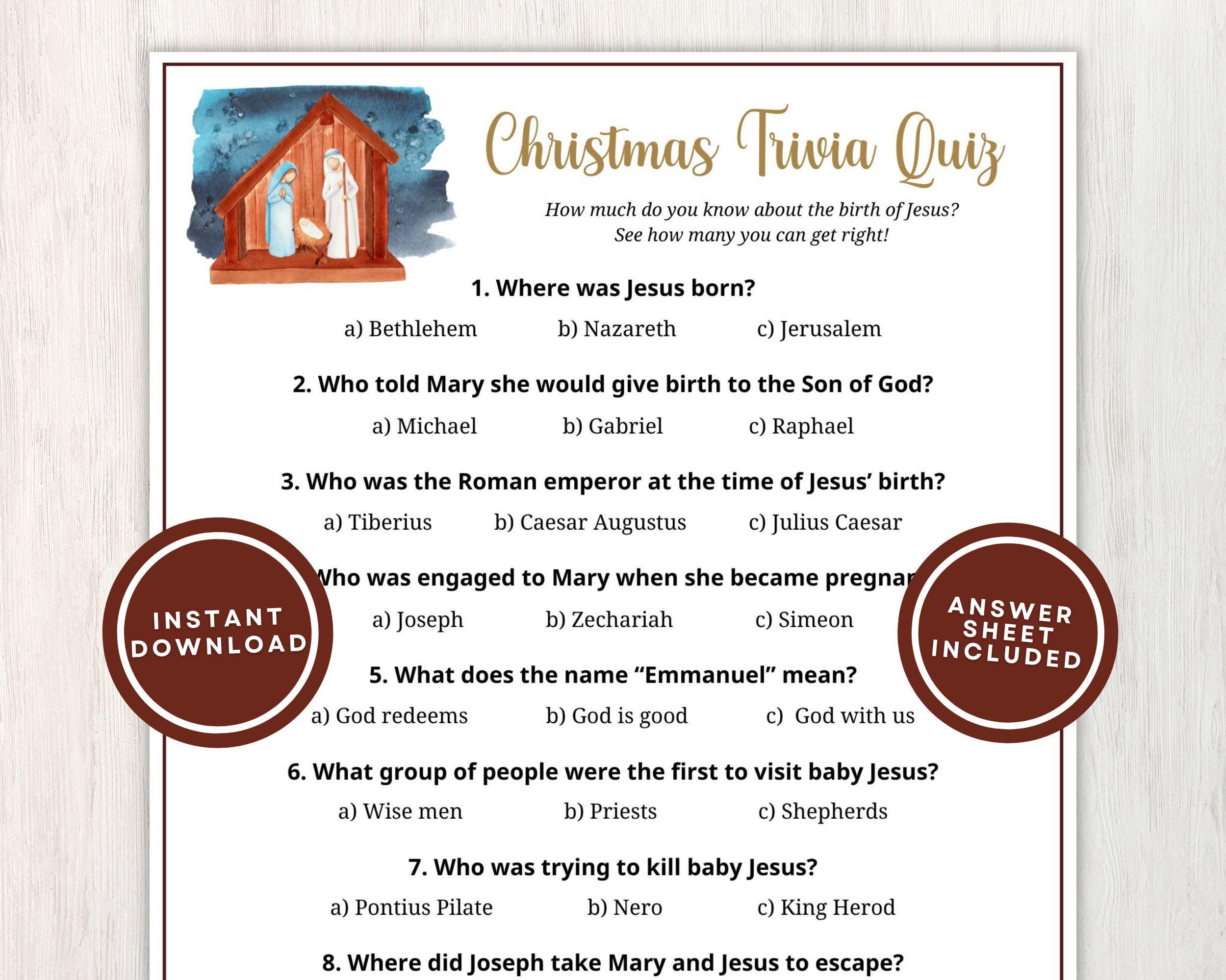 Christian Christmas Trivia and Answers, 10 Nativity Bible Story Quiz ...