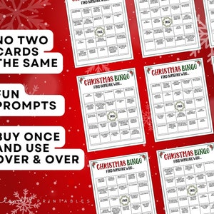 Printable Christmas Find Someone Who Bingo Game for Adults, 50 ...