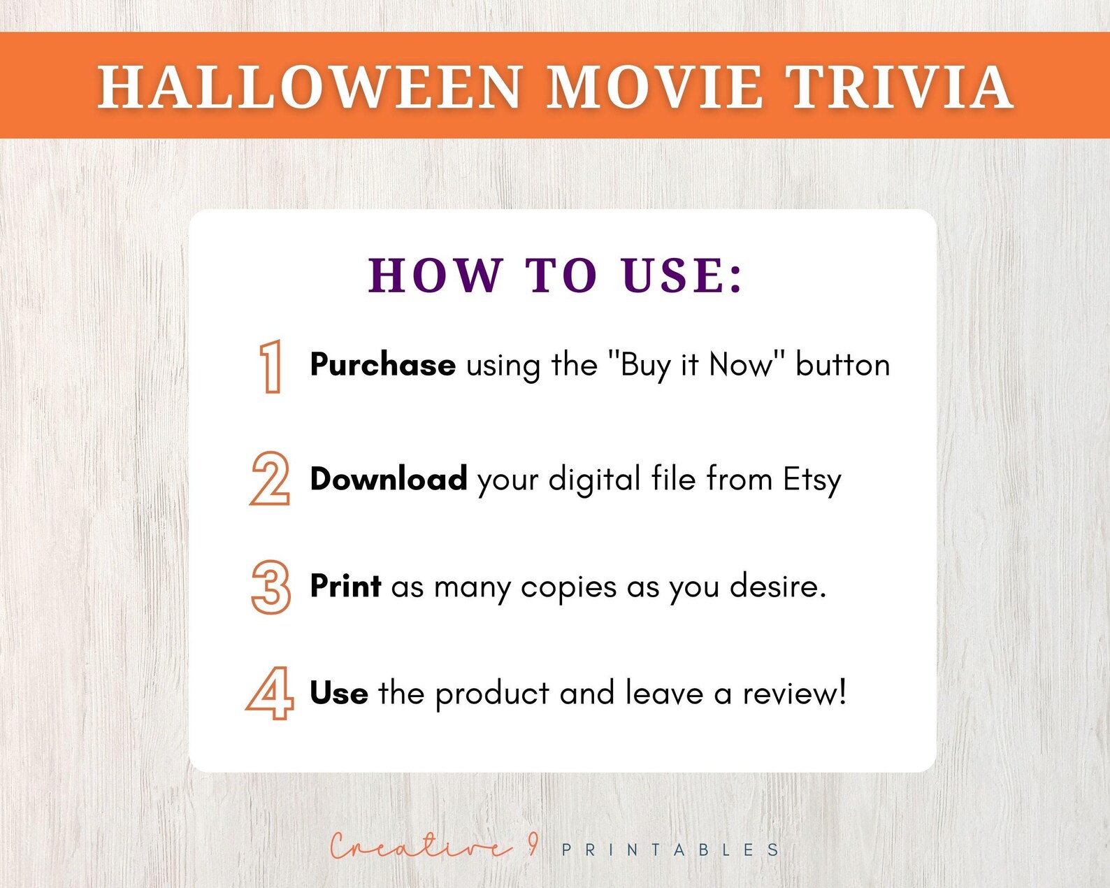 Halloween Movie Trivia Printable Game for Kids and Adults, 10 Trivia ...