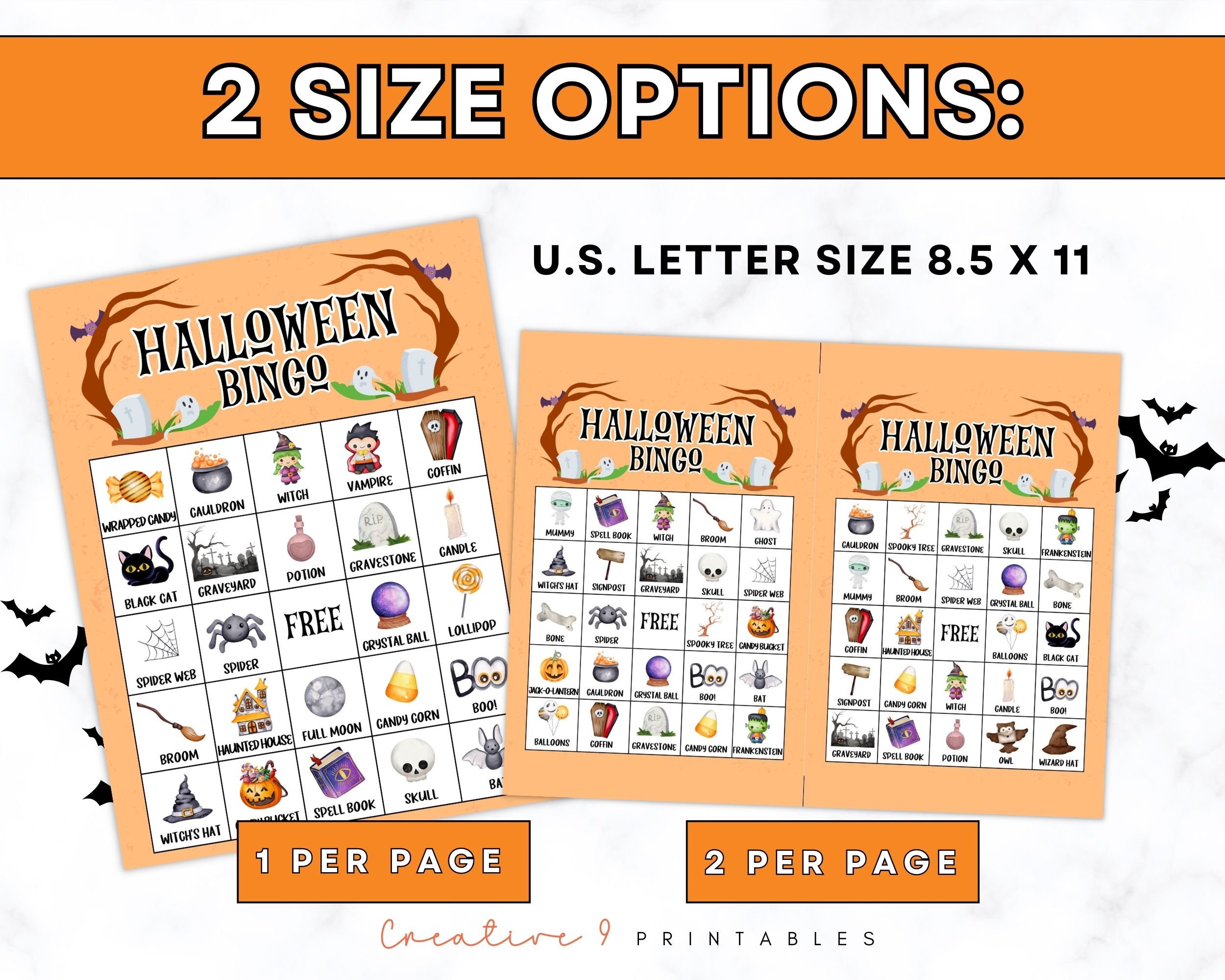 Halloween Bingo Printable PDF Game for Kids and Adults, 50 Halloween ...