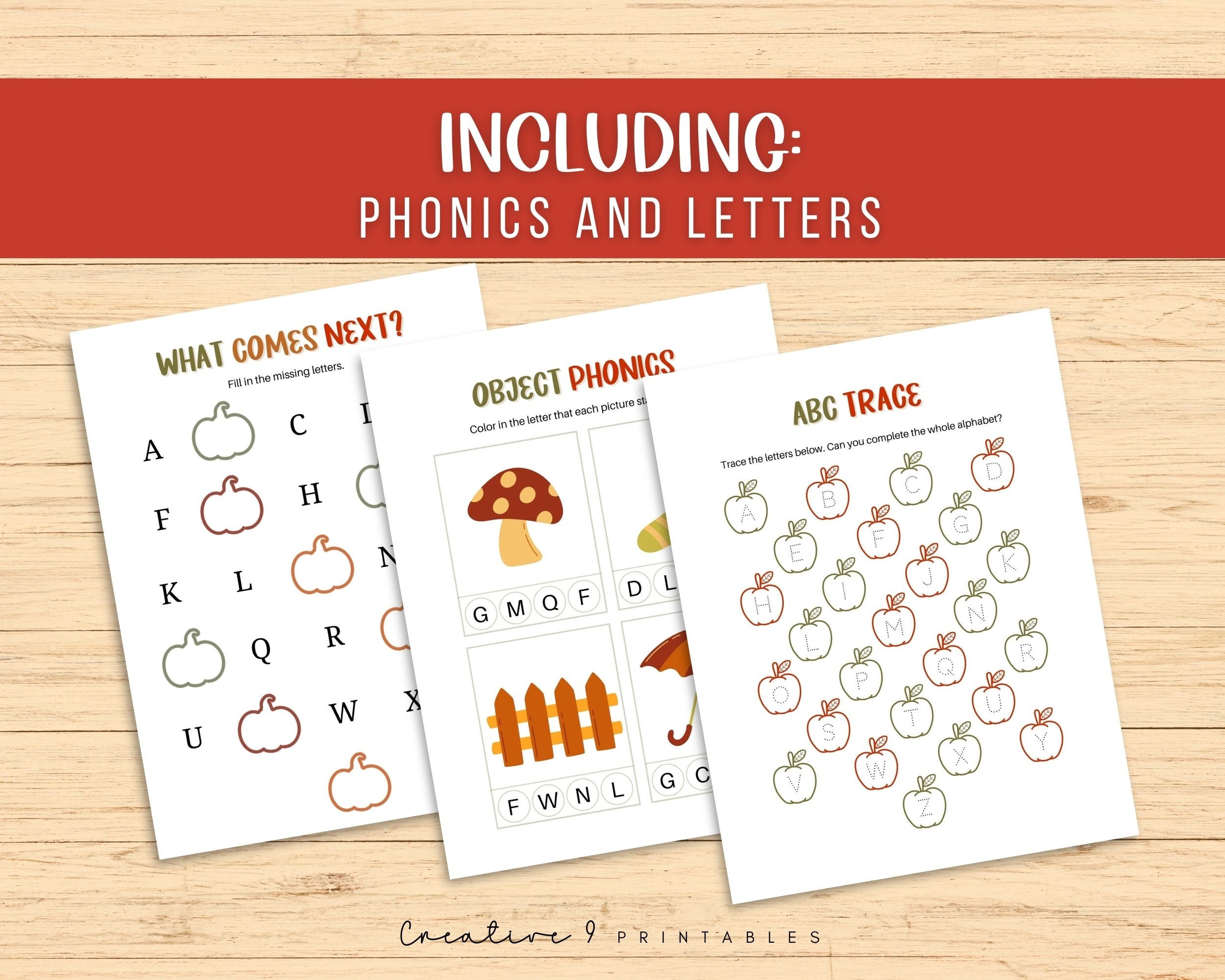 Fall Activity Pack for Preschool and Kindergarten, Fall Printables for ...