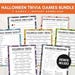 Halloween Trivia Game Bundle for Adults, Teens, and Kids, Halloween ...
