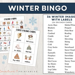 Winter Bingo Printable Game for Kids, Adults, and Seniors, 30 Bingo ...
