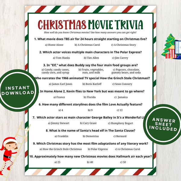 Movie Trivia Game Printable - Etsy