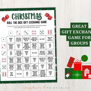 Printable Christmas Gift Exchange Dice Game for Adults, Fun Group Roll ...